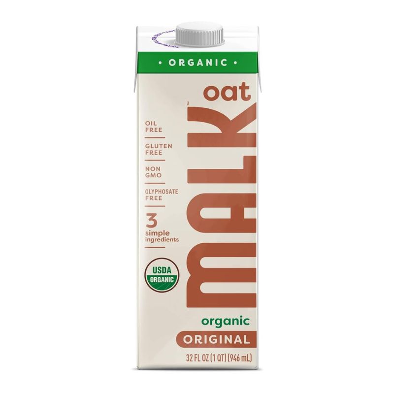 MALK Shelf Stable Organic Unsweetened Oat Milk - 32 Fl oz – California ...