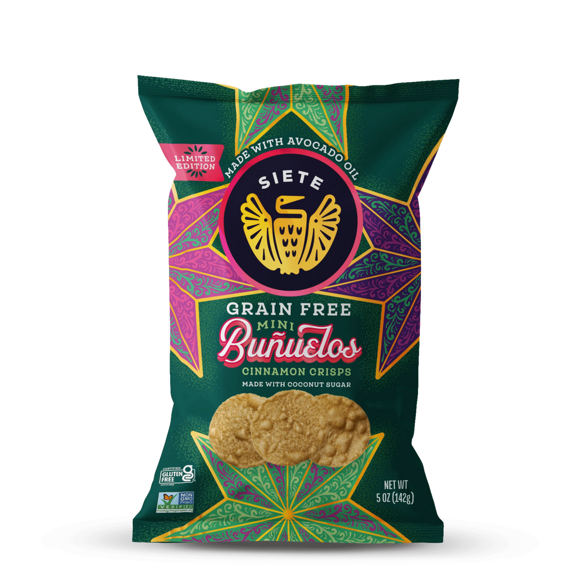 Siete Mini Buñuelos Cinnamon Crisps Gluten Free 5 oz – California Ranch ...