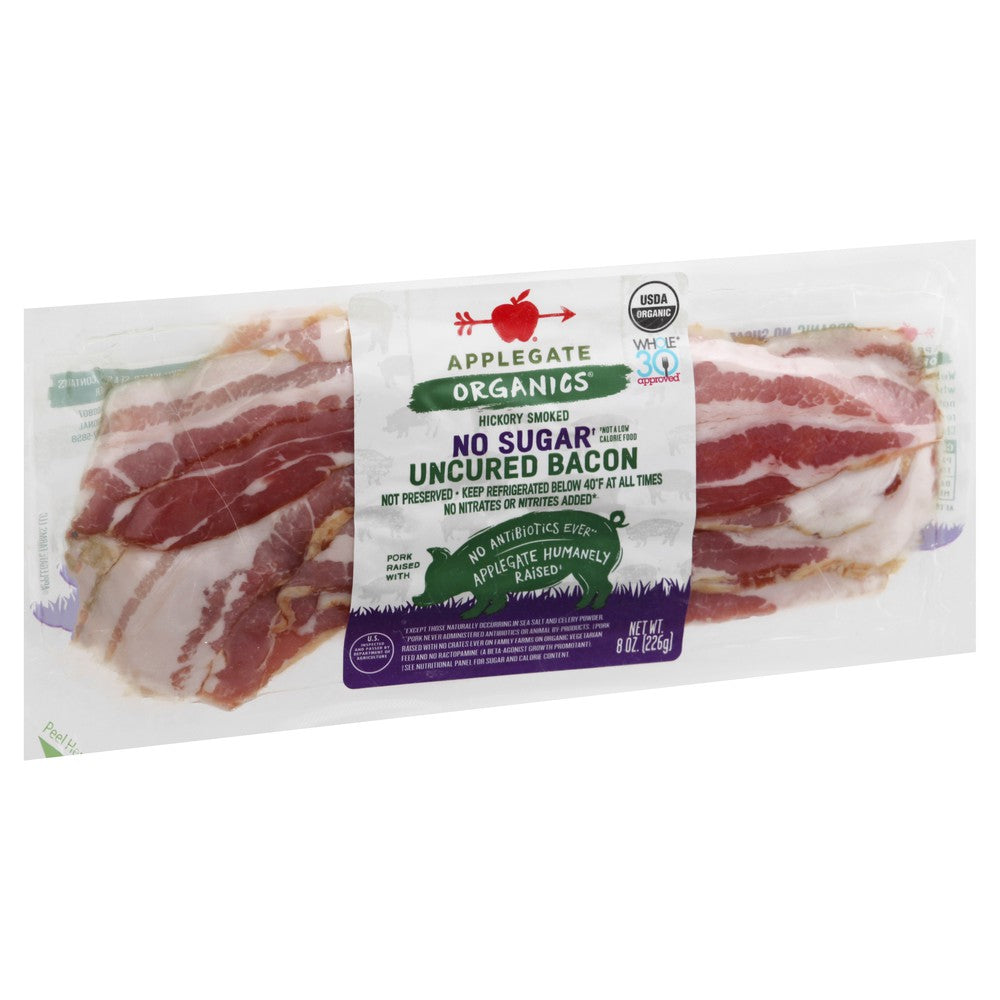 Applegate Bacon Uncured Hickory Smoked Organic 8 oz – California Ranch ...