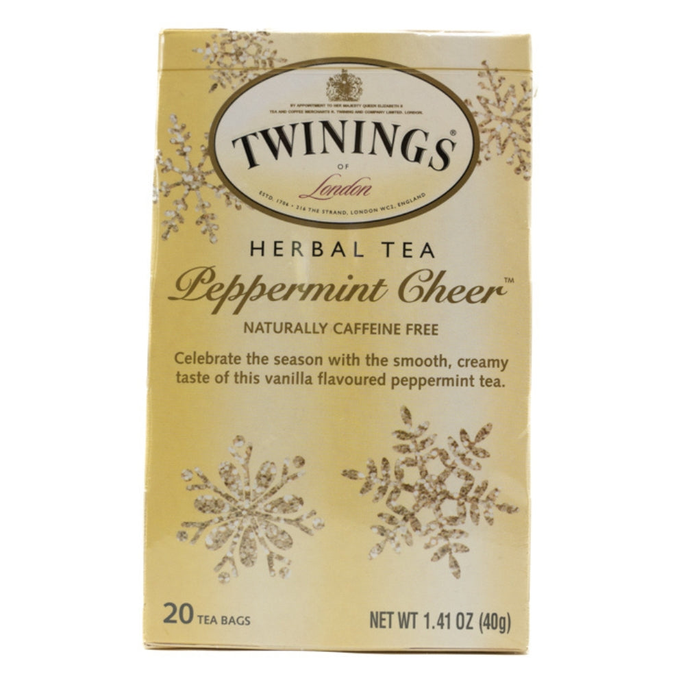 Twinings Peppermint Cheer Herbal Tea Caffeine Free 20 Tea Bags ...